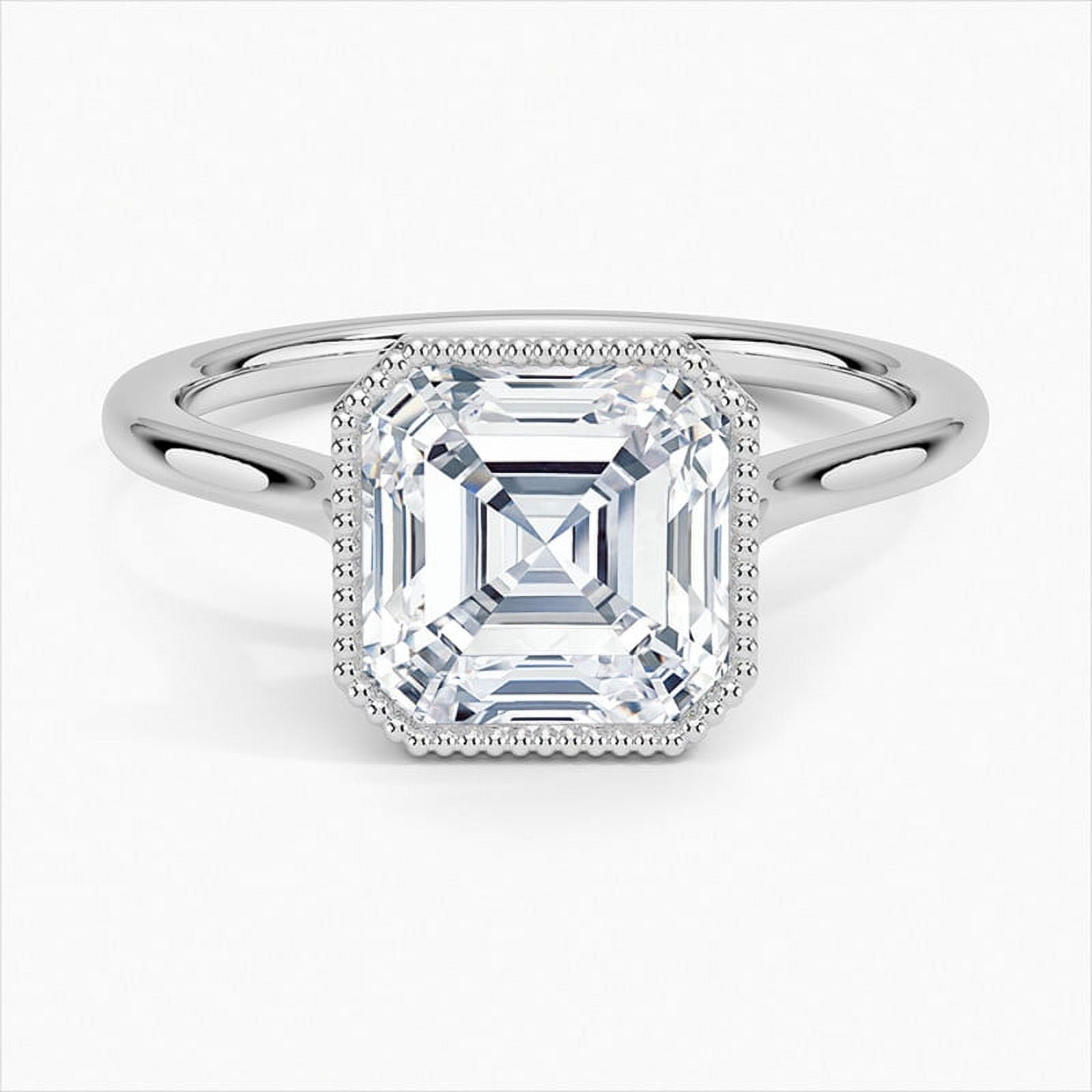 Dash Jewel Silver 14K White Gold Plated Ring - Asscher Cut Excellent 1. ...