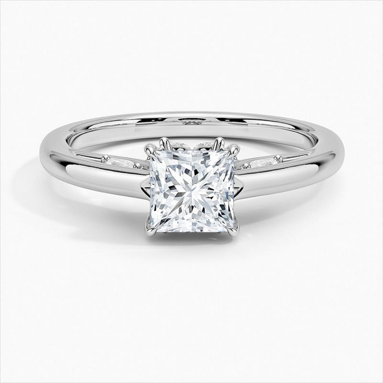 Dash Jewel Silver 14K White Gold Plated Ring - Princess Cut Excellent 1 ...