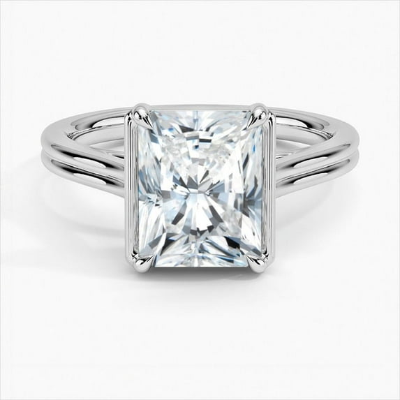 Dash Jewel Silver 14k White Gold Over Ring for Her - Radiant Cut ...