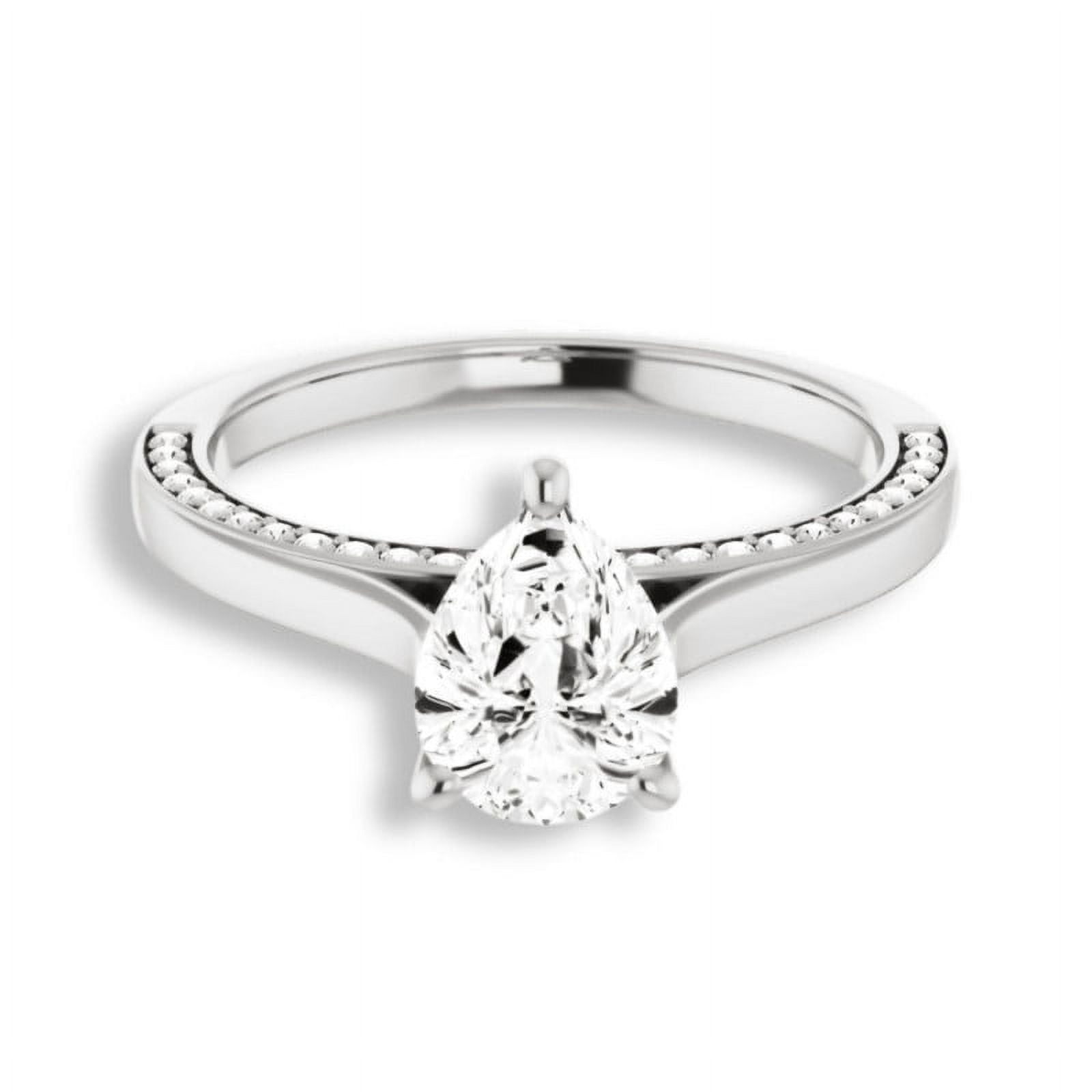 Dash Jewel Stamped 14K White Gold Plated Engagement Ring - 2 Ct Pear ...