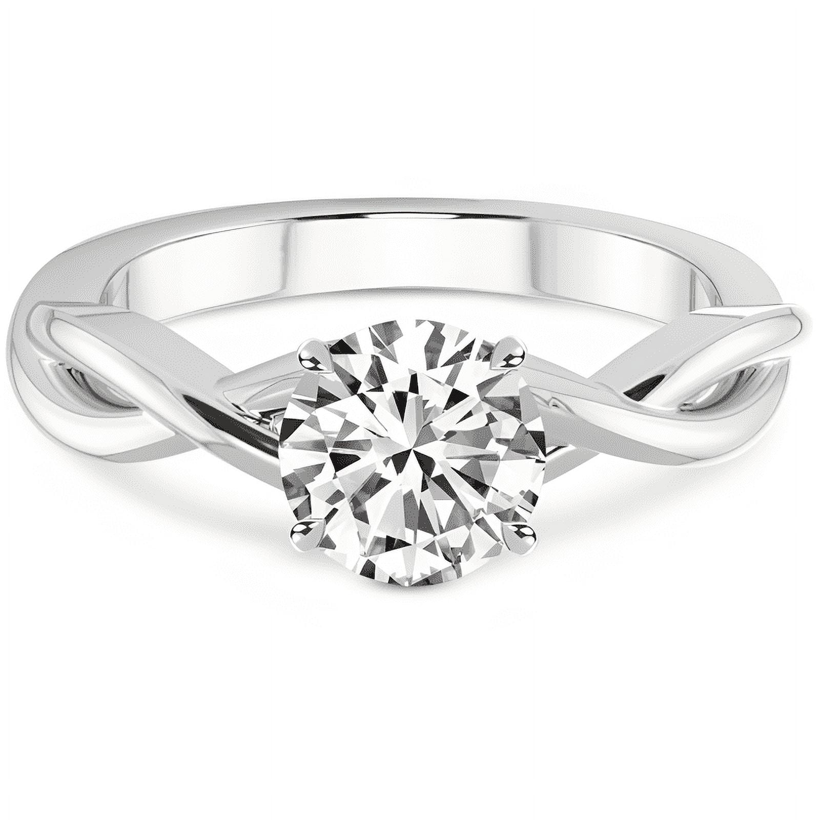 Dash Jewel Stamped 14k Silver Wedding Anniversary Ring - Brilliant 2 Ct ...