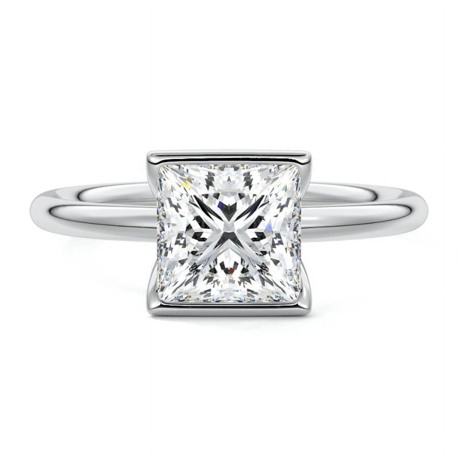Dash Jewel White Gold Over 14K Diamond Rings - 2 Ct Princess Cut Engagement Wedding Diamond ...