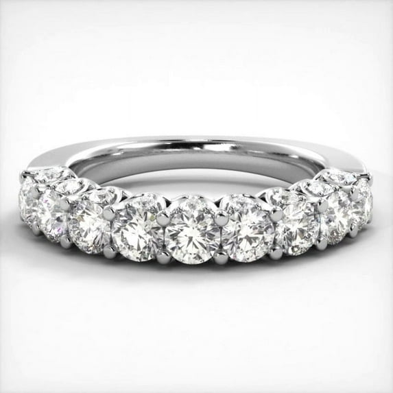 Dash Jewel White Gold Over 14K Silver Diamond Rings - 1.4 Ct Round ...