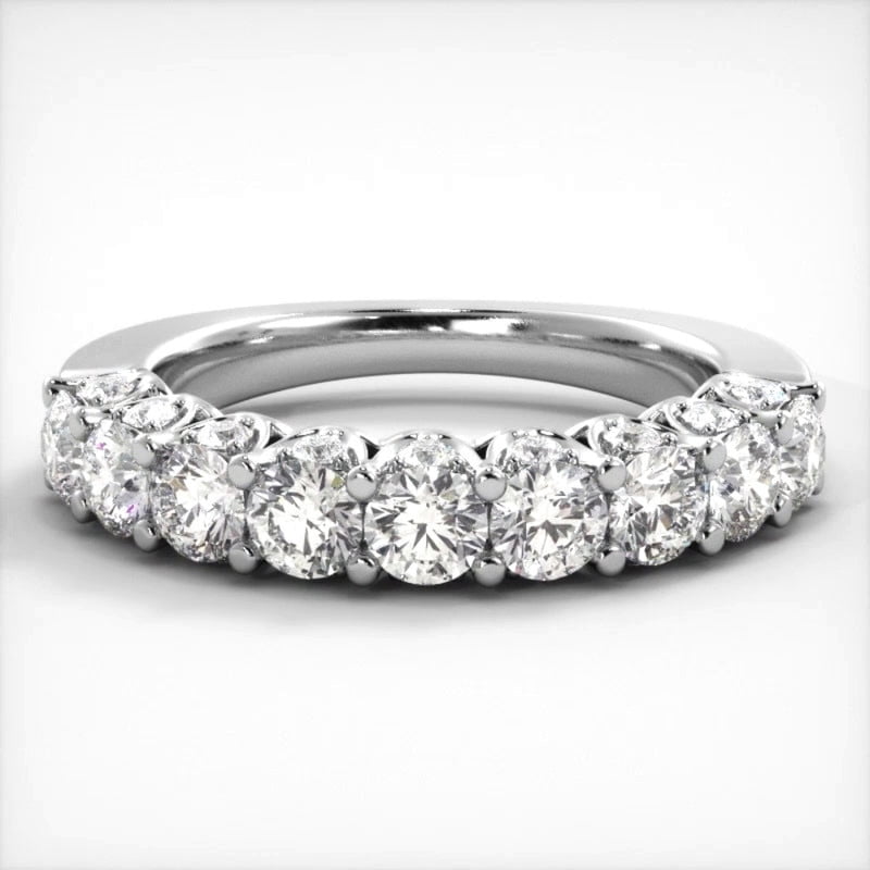 Dash Jewel White Gold Over 14K Silver Diamond Rings - 1.4 Ct Round ...