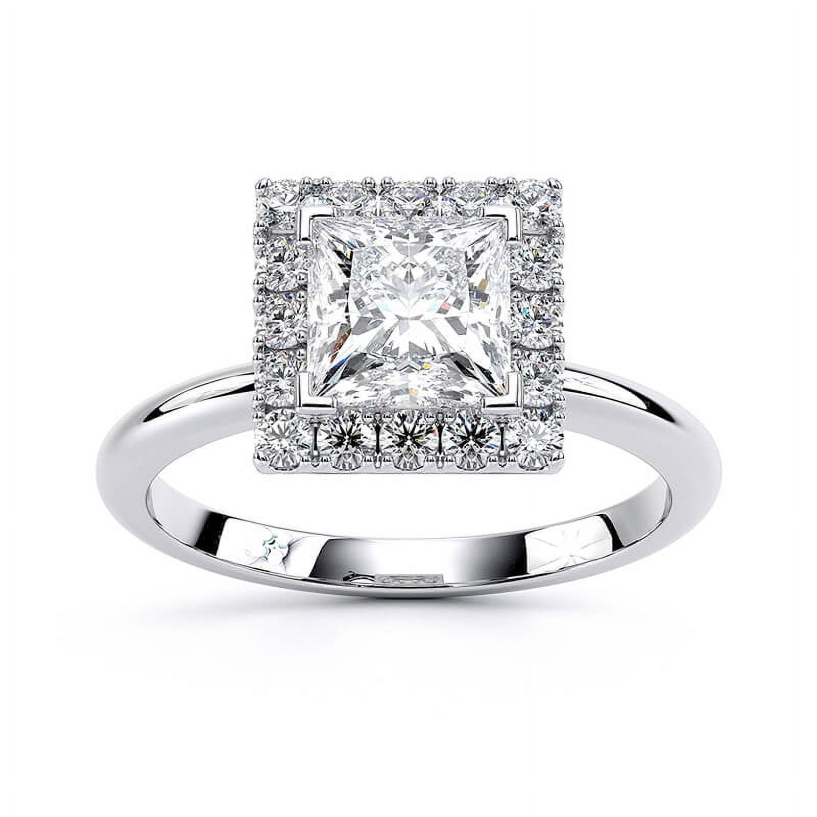 Dash Jewel White Gold Plated 14K Diamond Ring - Princess Cut Excellent ...