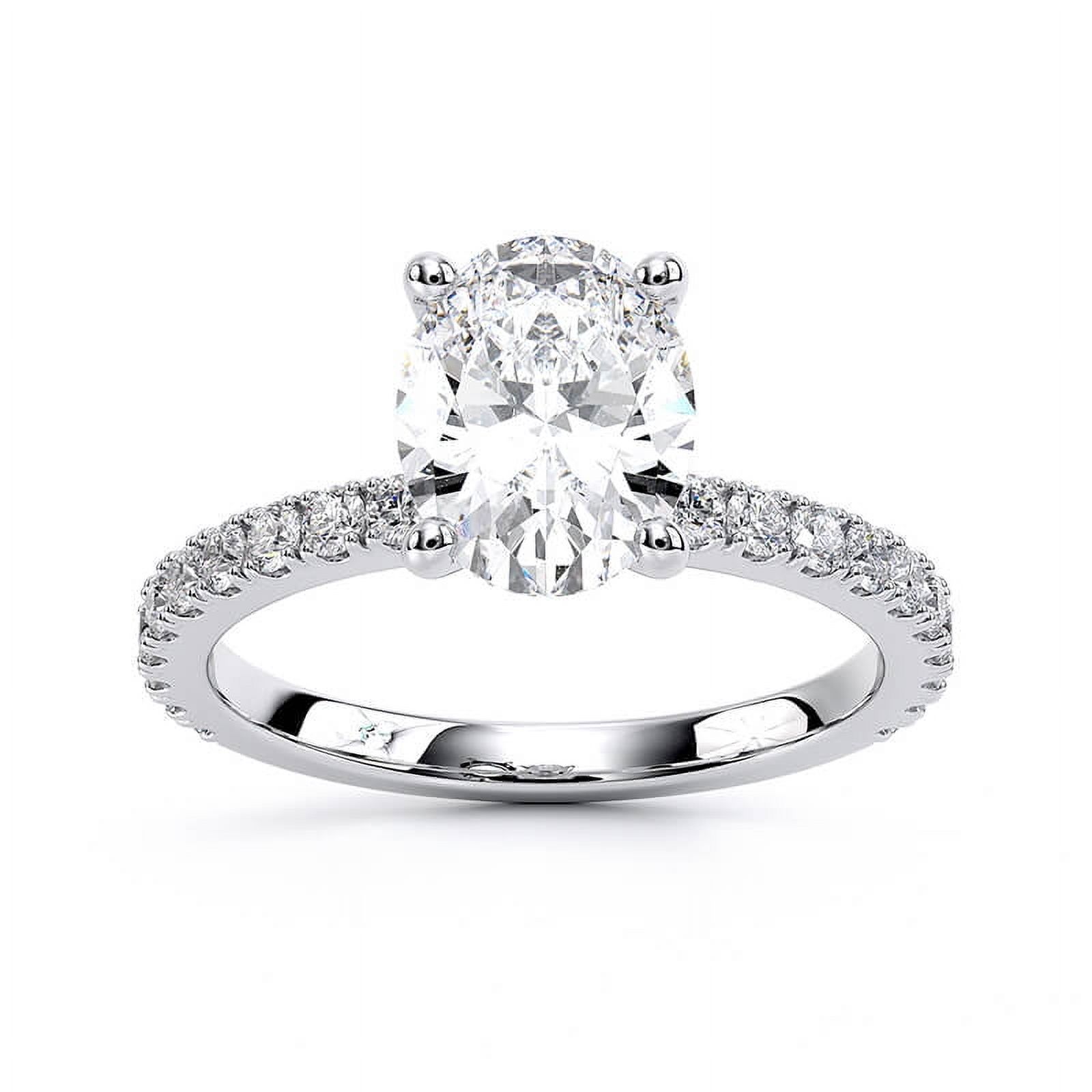 Dash Jewelry 1.46 Ct Oval Cut Solitaire Ring - Moissanite Engagement Ring - 14K White Gold ...