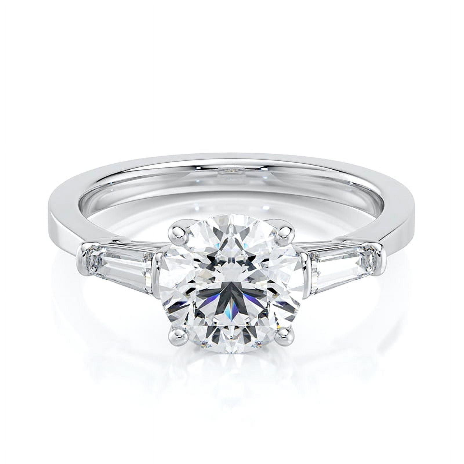 Dash Jewelry 1.8 Ct Round Cut Moissanite Engagement Ring - Three Stone ...