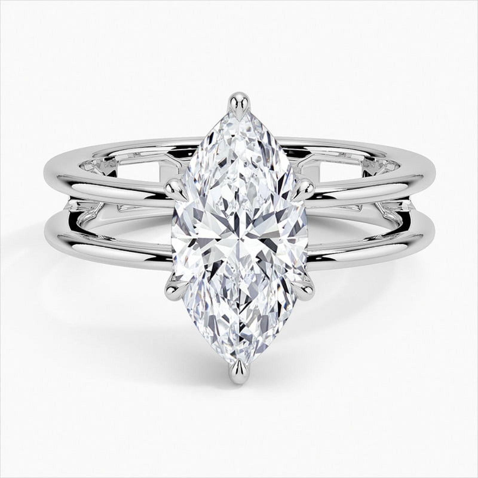 Dash Jewelry 14K White Gold Plated Ring - 1.8 Ct Marquise Cut ...