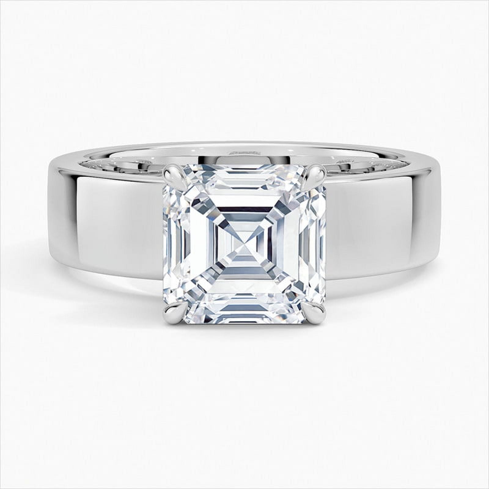 Dash Jewelry Silver 14K White Gold Plated Ring - Asscher Cut Excellent ...