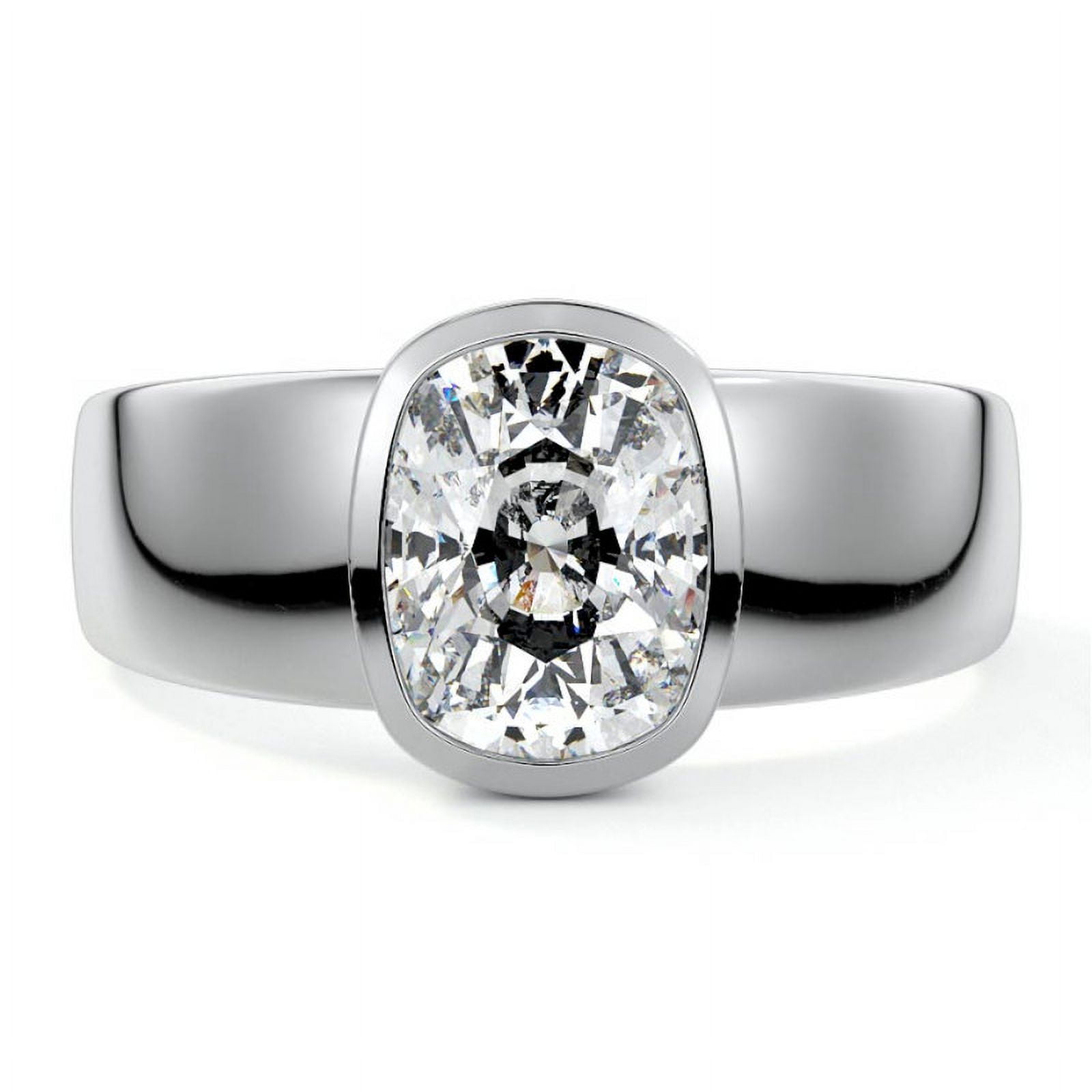 Dash Jewelry 14K White Gold Plated Rings - 2.2 Ct Oval Cut Moissanite ...