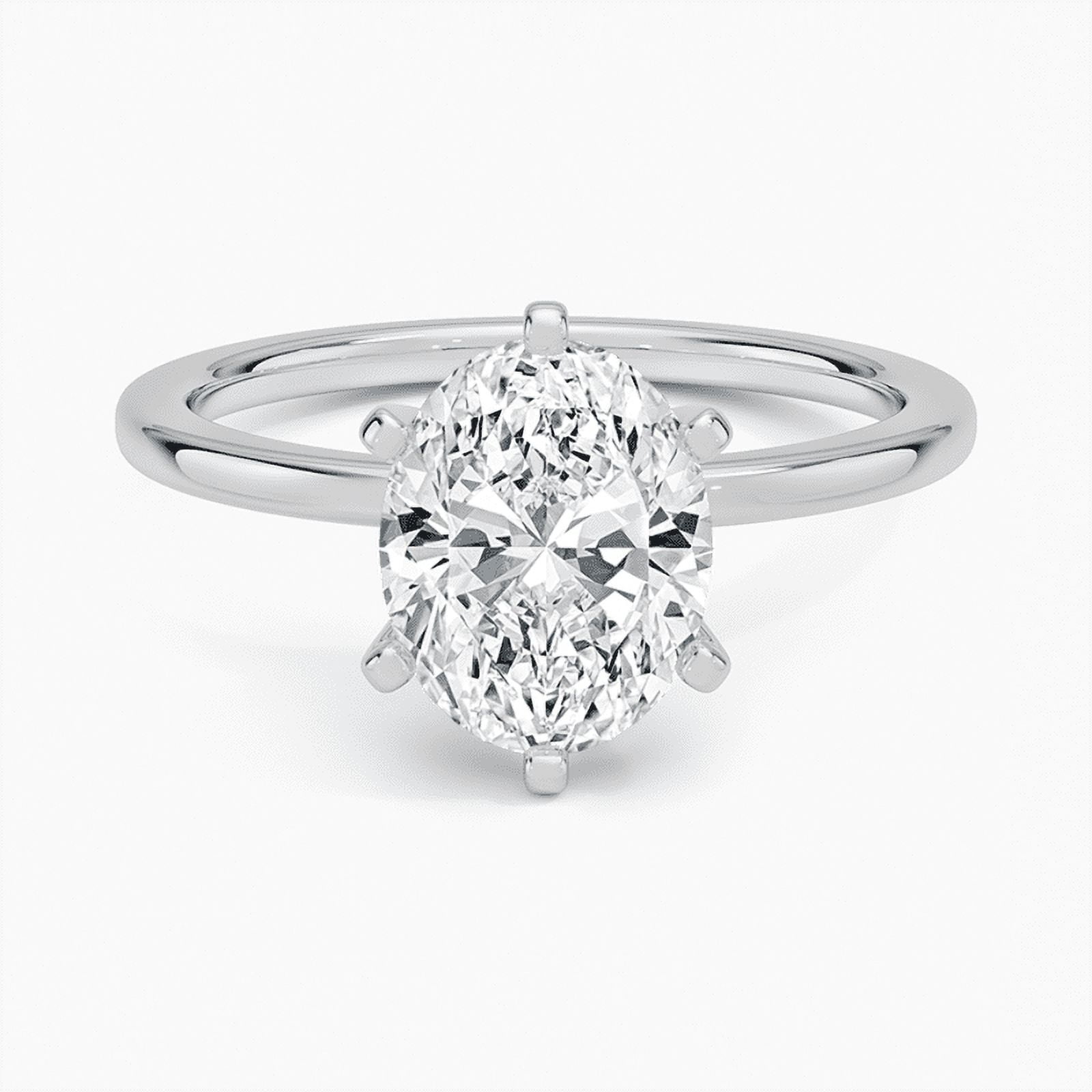 Dash Jewelry 14K White Gold Plated Solitaire Rings - 2 Ct Oval Cut ...