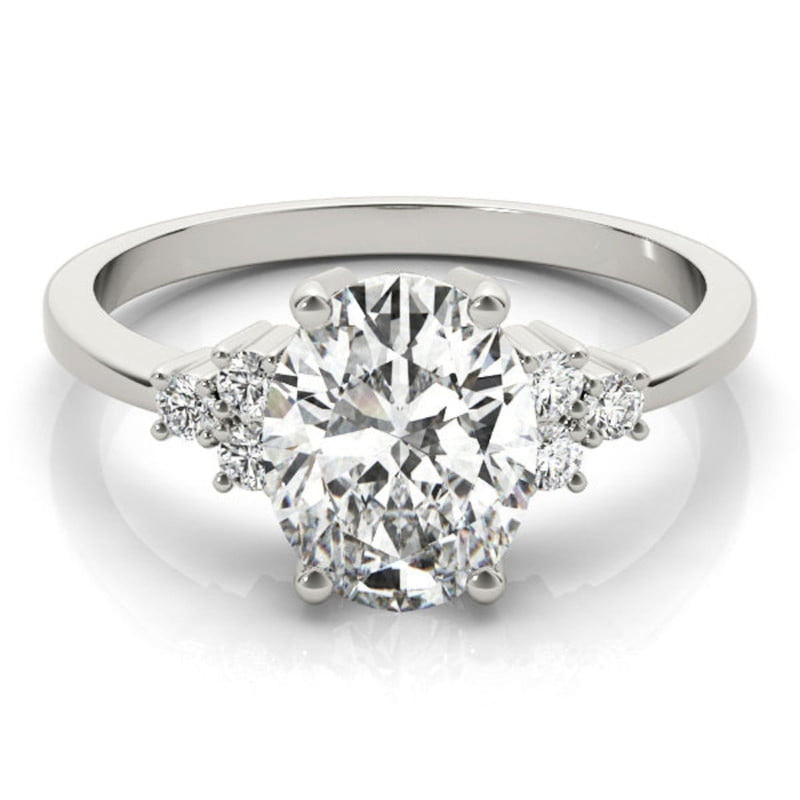 Dash Jewelry 14K White Gold Plated Wedding Anniversary Ring - Oval Cut ...