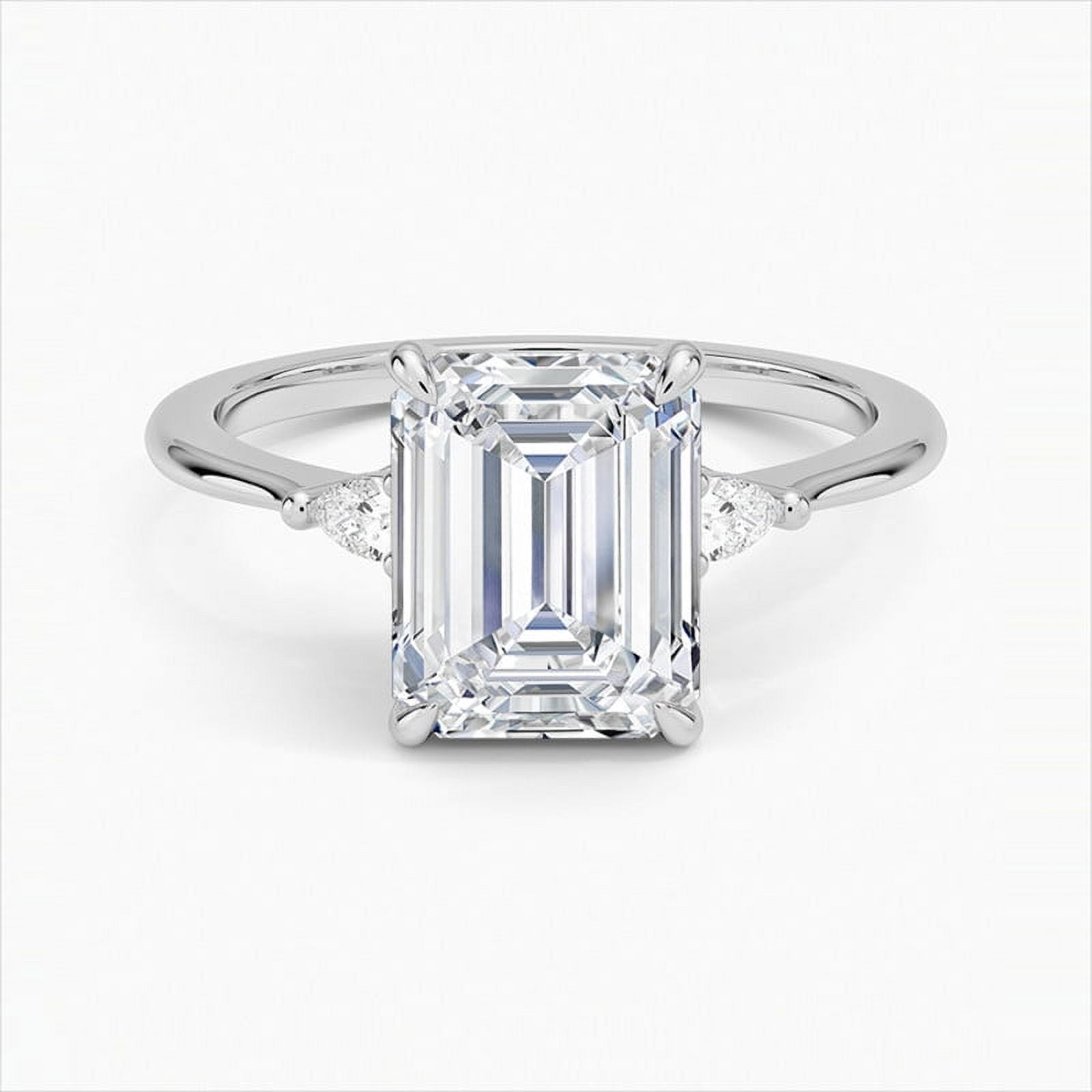 Dash Jewelry 2.1 Ct Emerald Cut Moissanite Rings - 14K White Gold ...