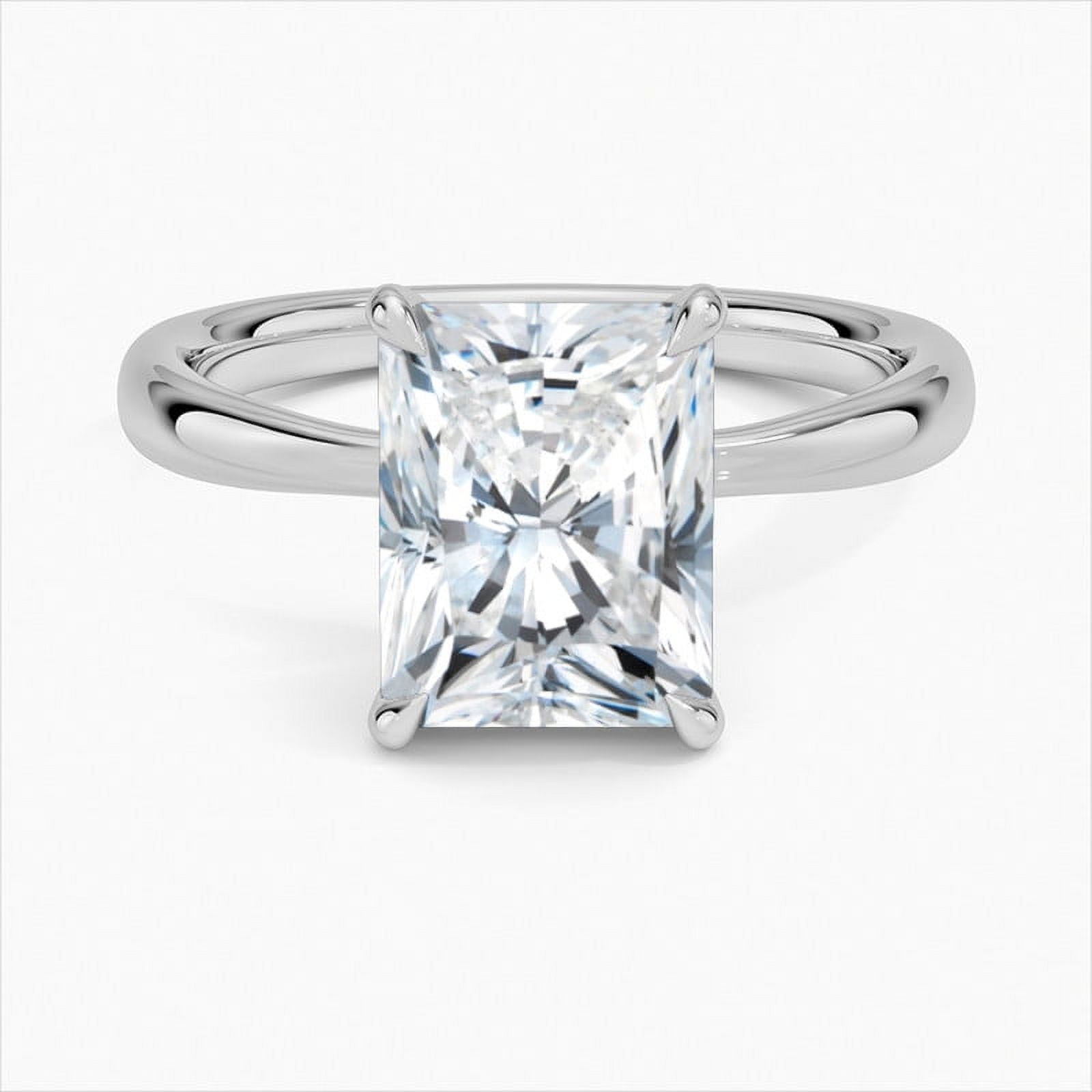 Dash Jewelry 2.1 Ct VVS1/D Radiant Cut Moissanite Ring - Silver 14K White Gold Plated Rings for ...