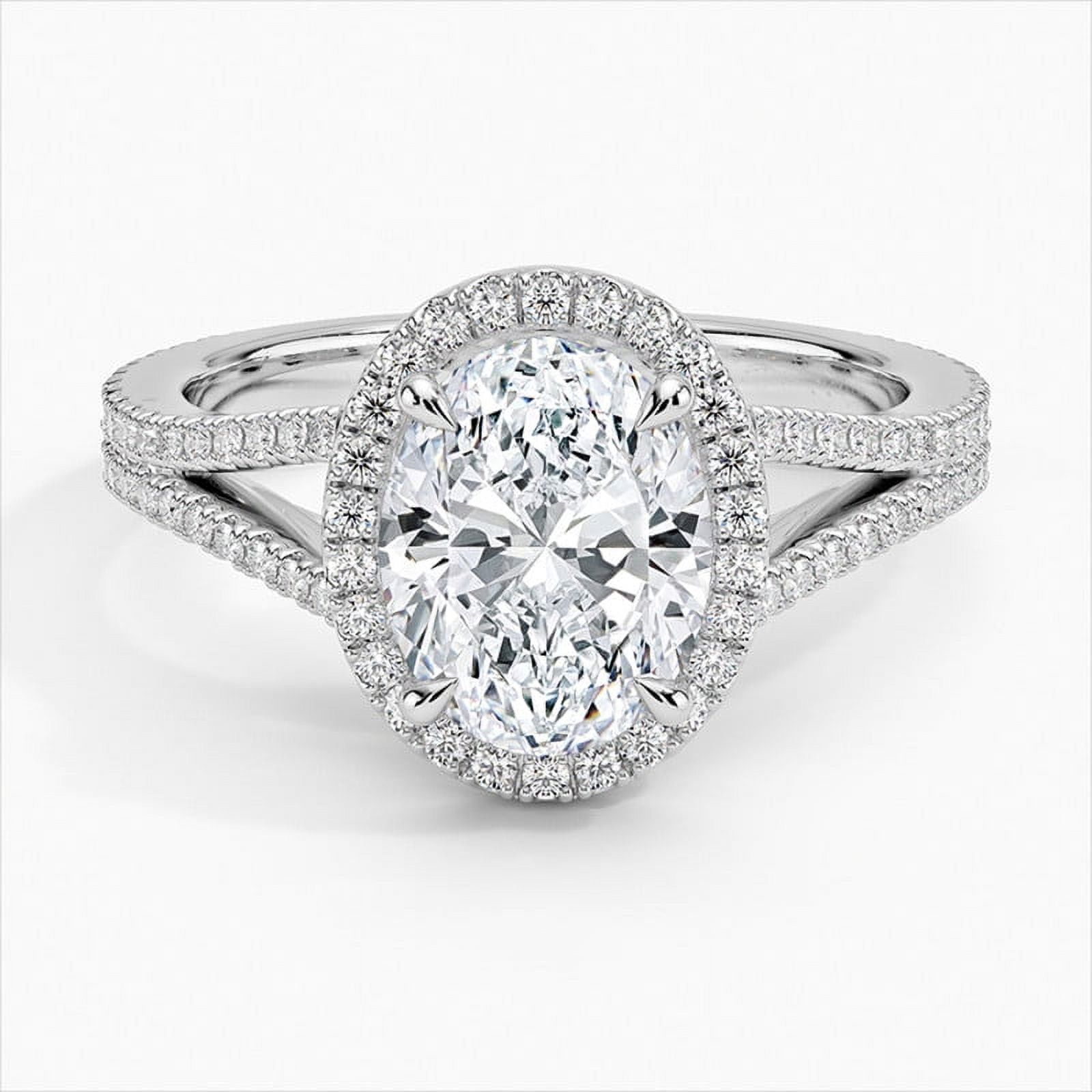 Dash Jewelry 2.2 Ct Moissanite Oval Cut Moissanite Ring - 14K White ...