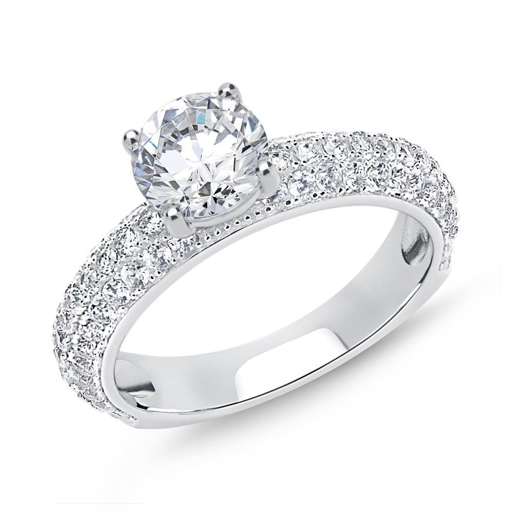 Dash Jewelry 2.2 Ct Round Cut Moissanite Engagement Band - Stunning 14K ...
