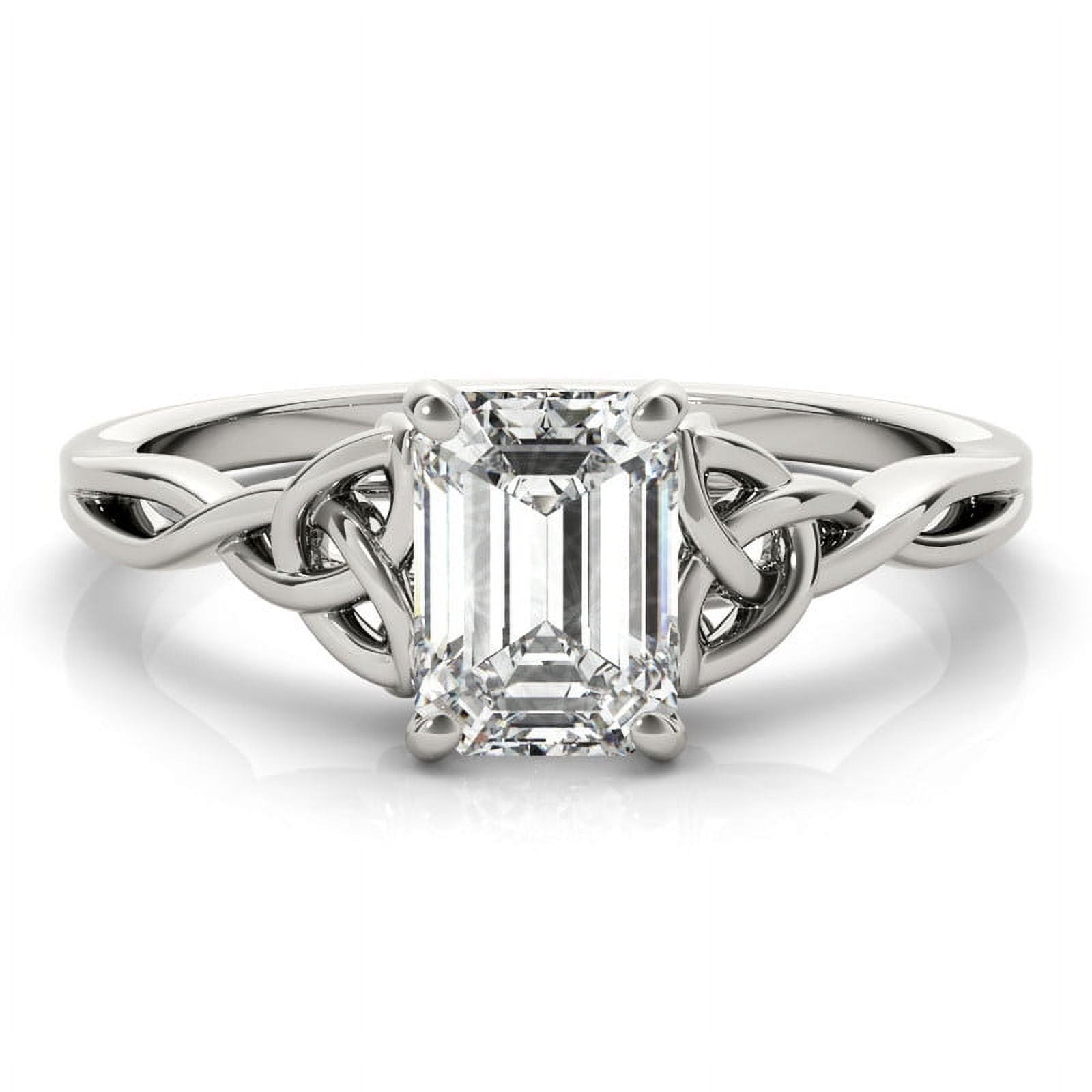 Dash Jewelry 2 Ct Emerald Cut VVS1/D Moissanite Ring - 14K White Gold ...