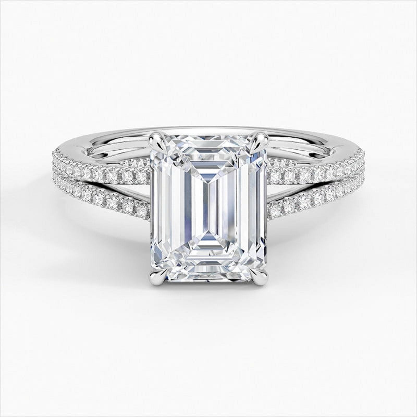 Dash Jewelry 2 Ct Moissanite Emerald Cut Moissanite Engagement Ring ...