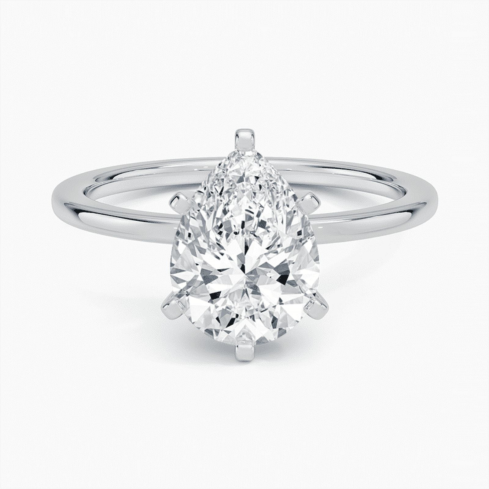 Dash Jewelry 2 Ct Pear Cut White Moissanite Rings for Her - One Stone ...
