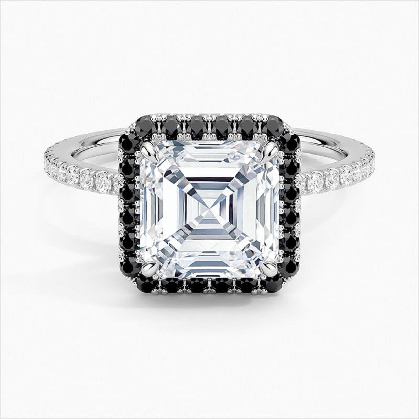 Dash Jewelry 2 Ct VVS1/D Asscher Cut Moissanite Ring - Silver 14K White ...
