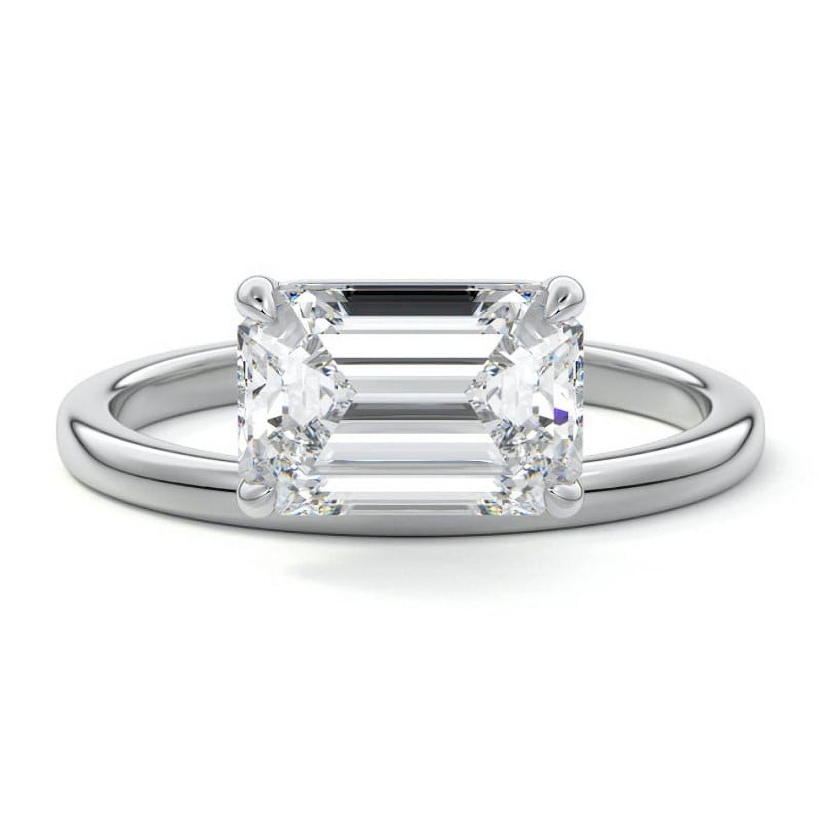 Dash Jewelry Emerald Cut 2.1 Ct VVS1/D Moissanite Ring - 14K White Gold ...