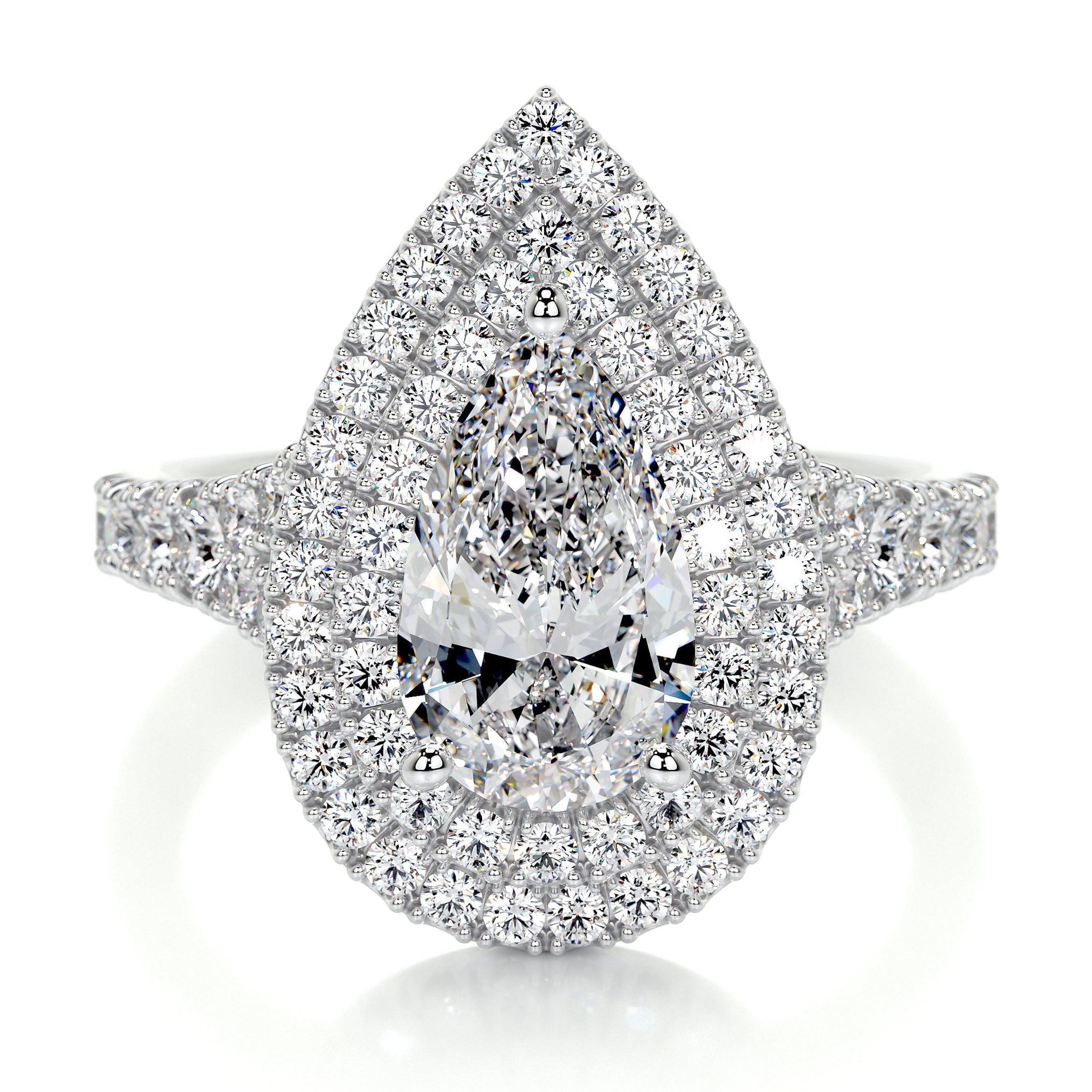 Dash Jewelry Gorgeous 2 Ct Pear Cut Moissanite Ring - 14K White Gold ...