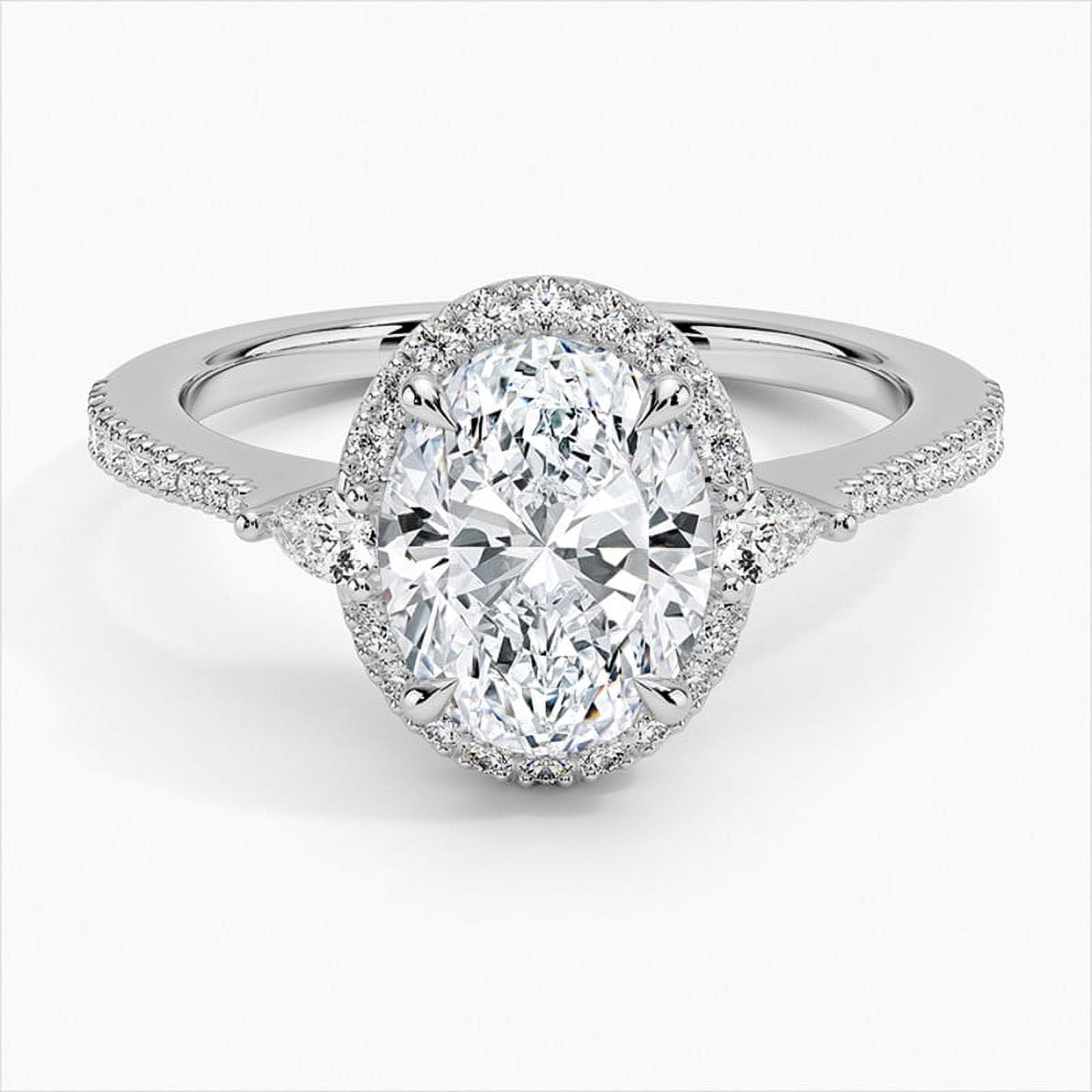 Dash Jewelry Oval Cut 2.2 Ct Moissanite Engagement Ring - Stamped 14K ...
