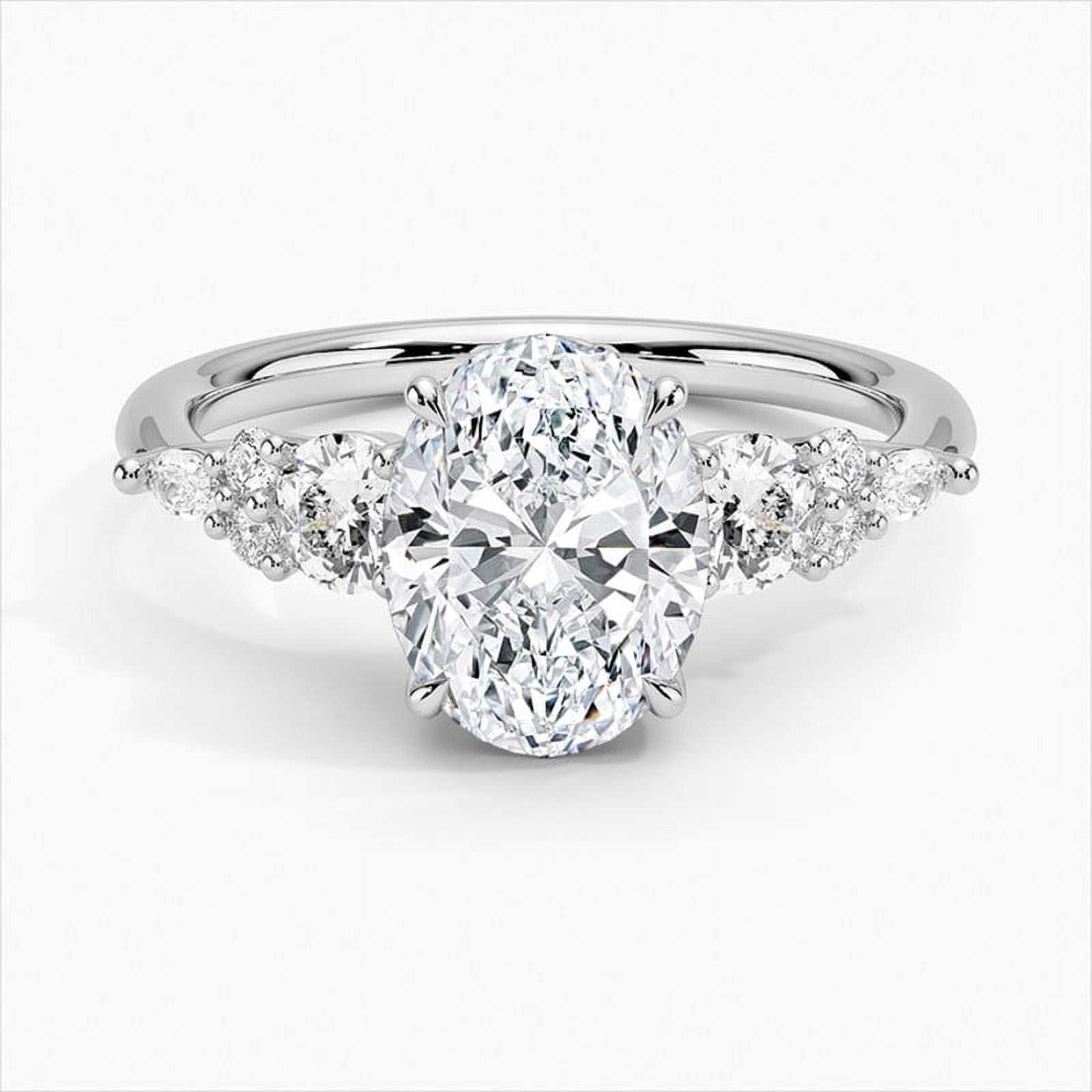 Dash Jewelry Oval Cut 2 Ct Moissanite Women's Ring - 14K White Gold ...