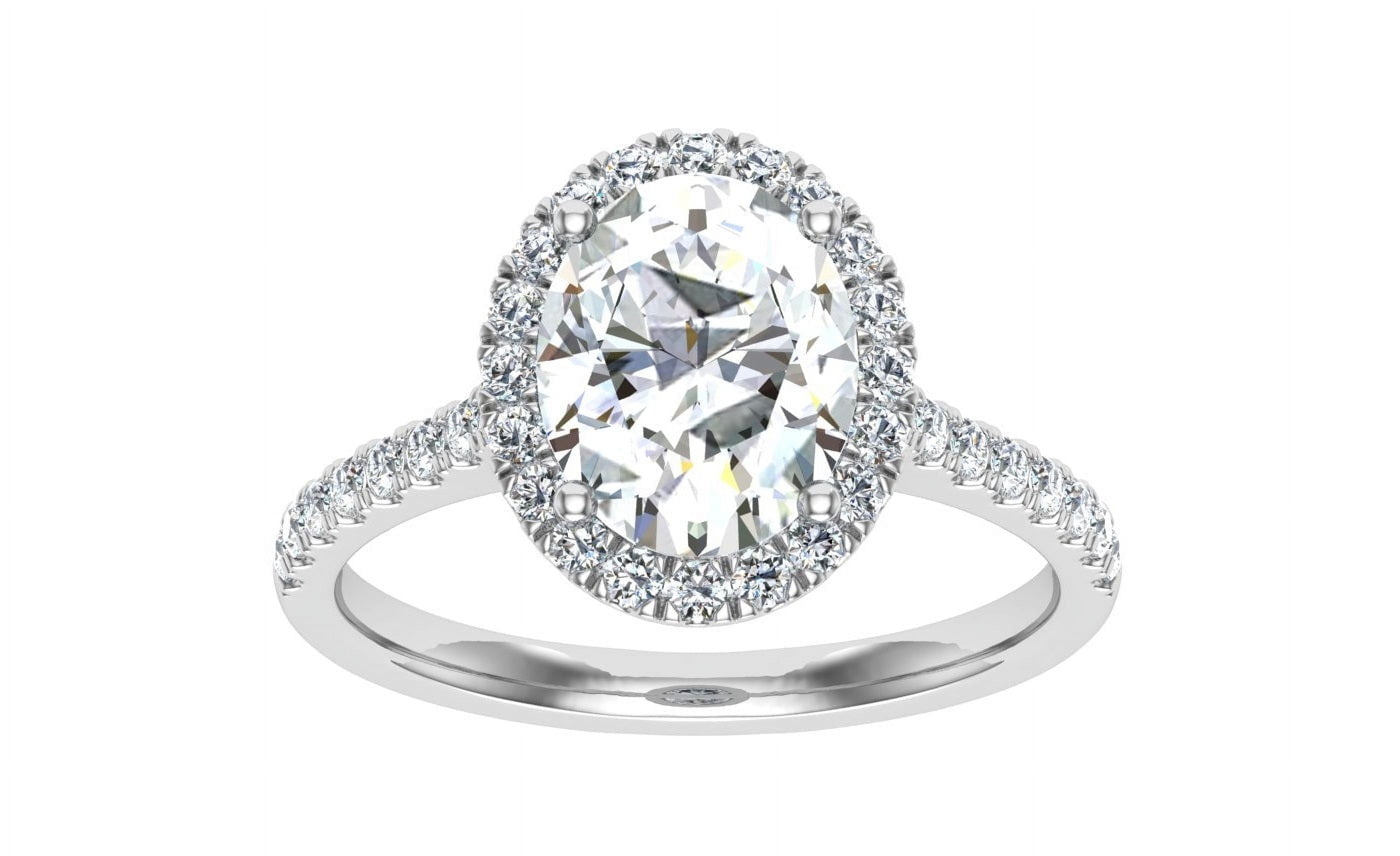 Dash Jewelry Oval Cut Engagement Ring - 1.9 Ct Moissanite in Double ...