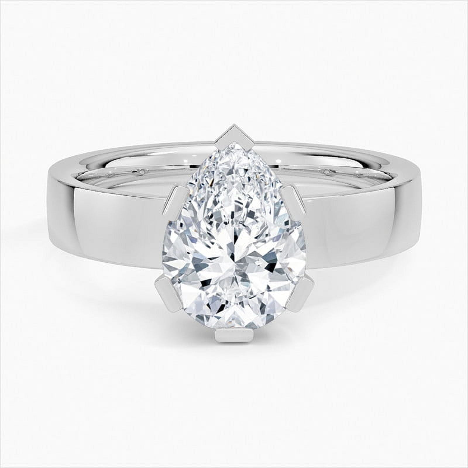Dash Jewelry Silver 14K White Gold Plated Ring - Pear Cut 2.1 Ct VVS1/D ...