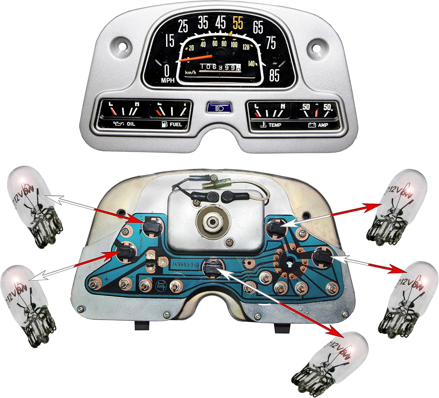 Dash Magnum Cluster Bulbs - 5 Watt T3 1/4 Wedge Base - 12 Volt FJ40 ...