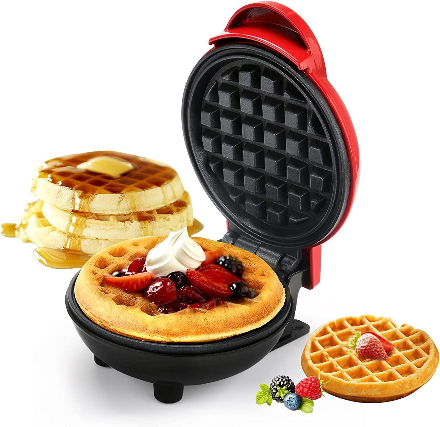 Dash Mini Waffle Maker Portable Electric Non Stick Waffle Iron Round ...
