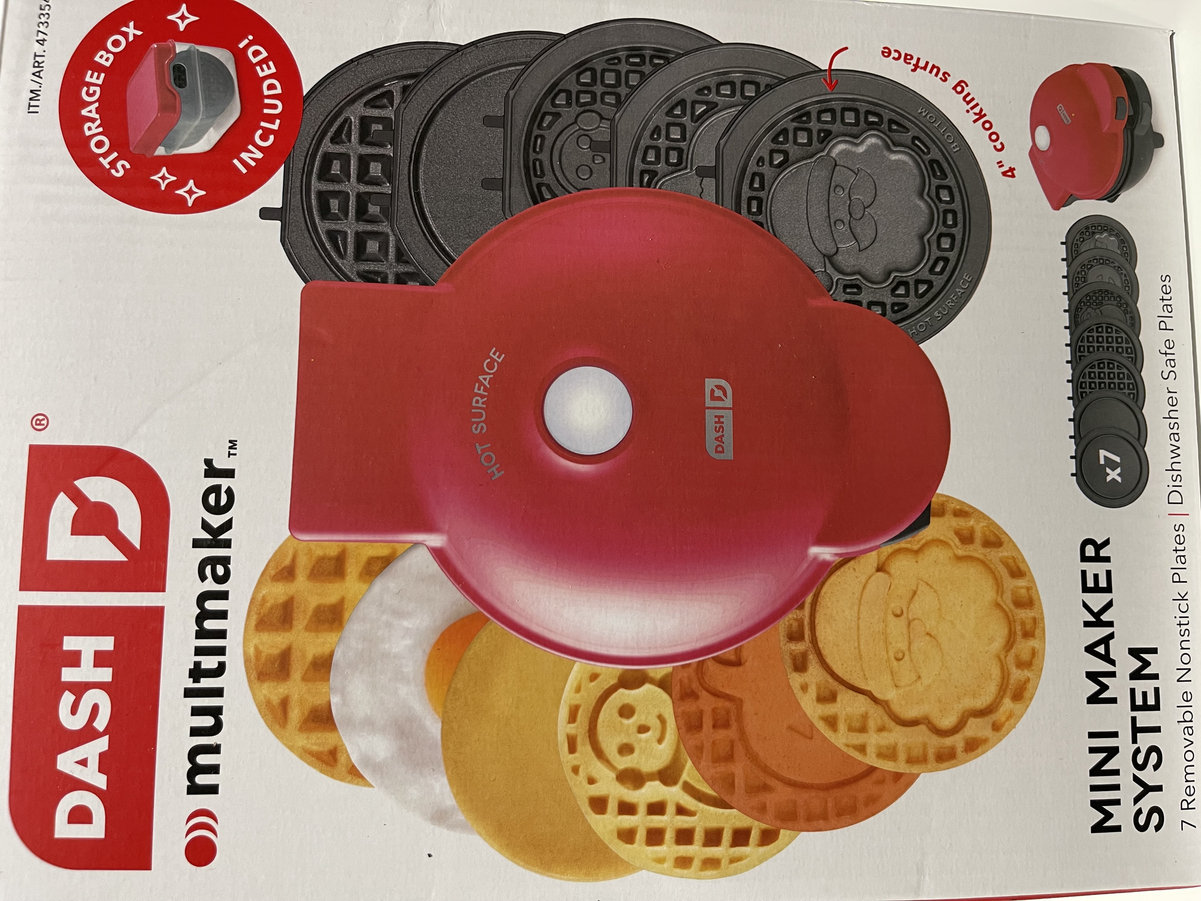 Dash Mini Electric Waffle Maker with 7 Removable Plates, Compact ...