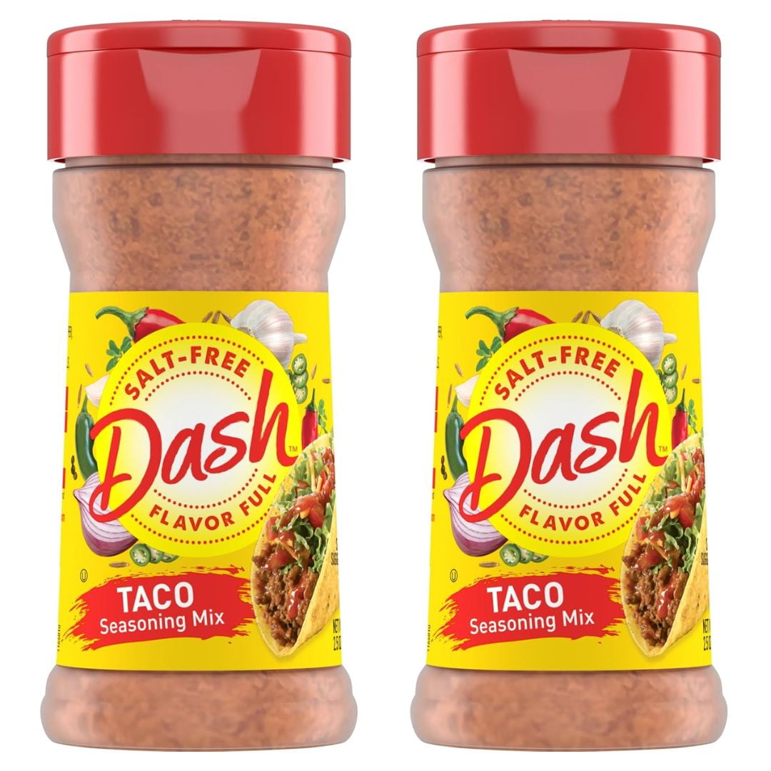 Dash Taco Seasoning 2.5 oz Pack of 2, Low-Sodium Mexican Spices for ...