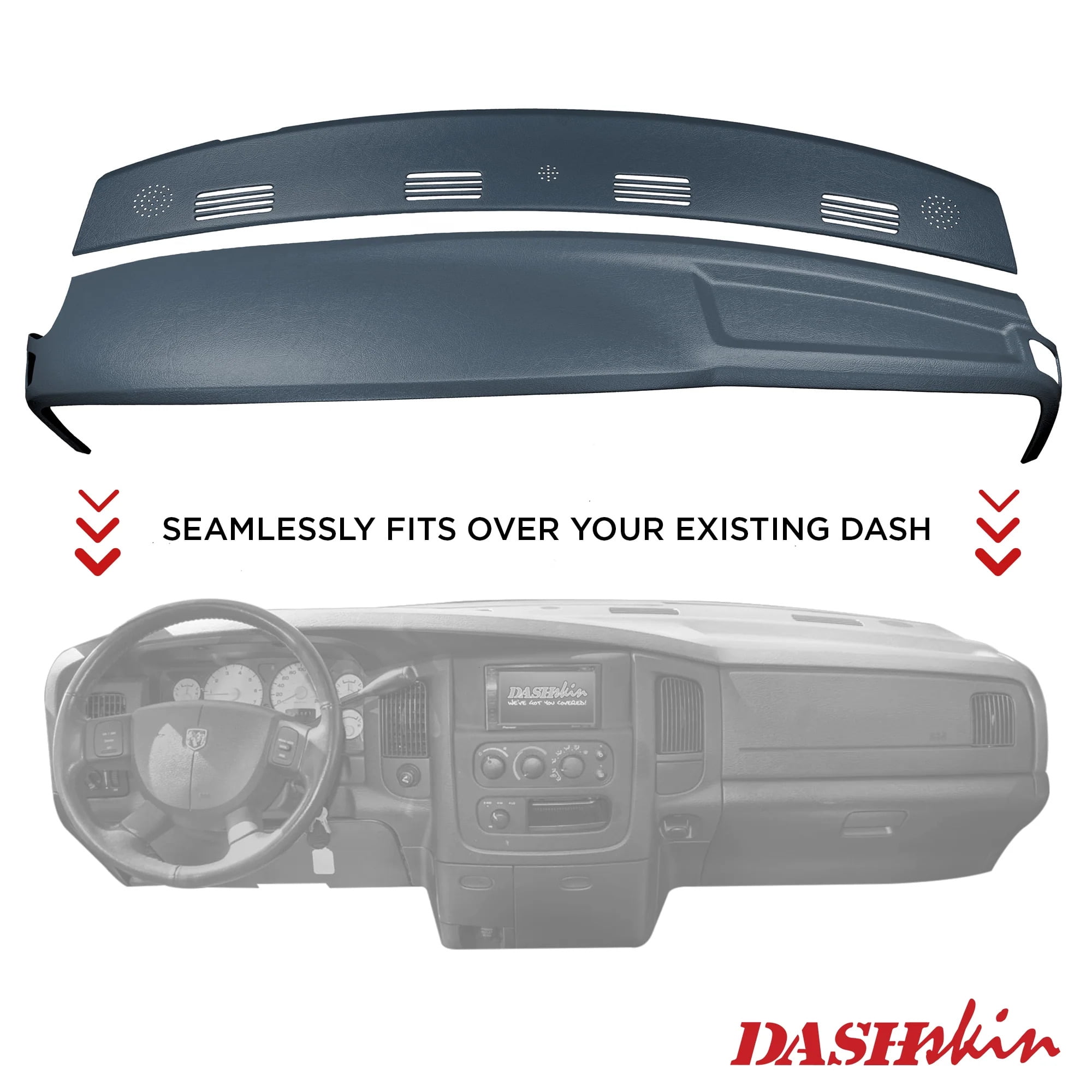 DashSkin 2 Piece Molded Dash Cover Kit for 02-05 Dodge Ram in Navy Blue ...