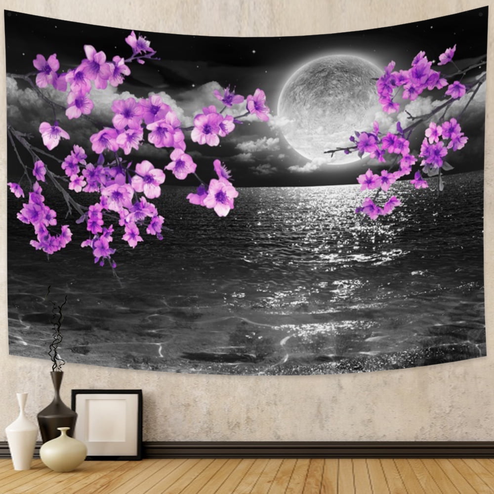Dashan Full Moon Over Ocean Tapestry Wall Hanging,Japanese Tapestries ...