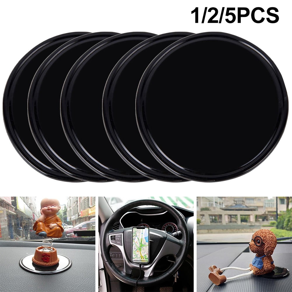 Dashboard Car Anti-Slip Mat Silicone Gel Sticky Pad Round Shape 8x8cm ...