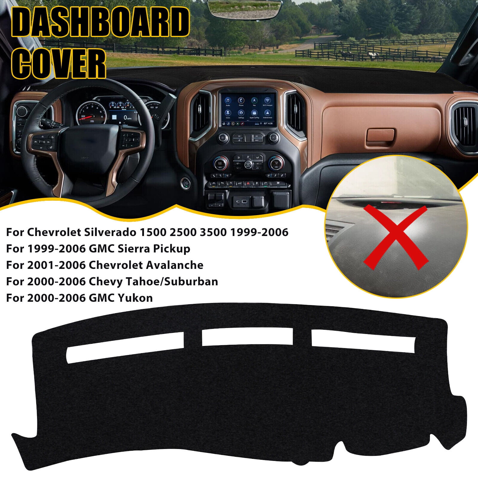 Dashboard Cover Mat Car Pad For 1999-2006 Chevy Silverado 1500 2500 ...