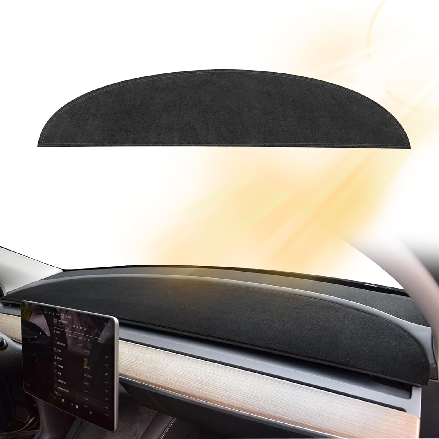 Dashboard Cover for Tesla Model 3/Y Alcantara Dash Cover Mat Compatible ...
