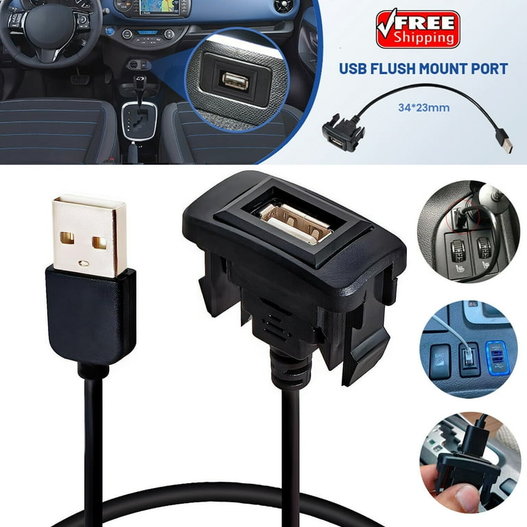 Car Dashboard Usb Flush Mount Dual USB Car Mount Flush Cable With