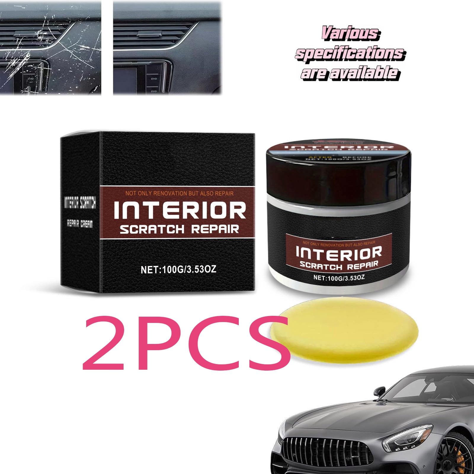 Dashboard Restorer For Car Interior - Portable Scratch Repair Wax,Car ...