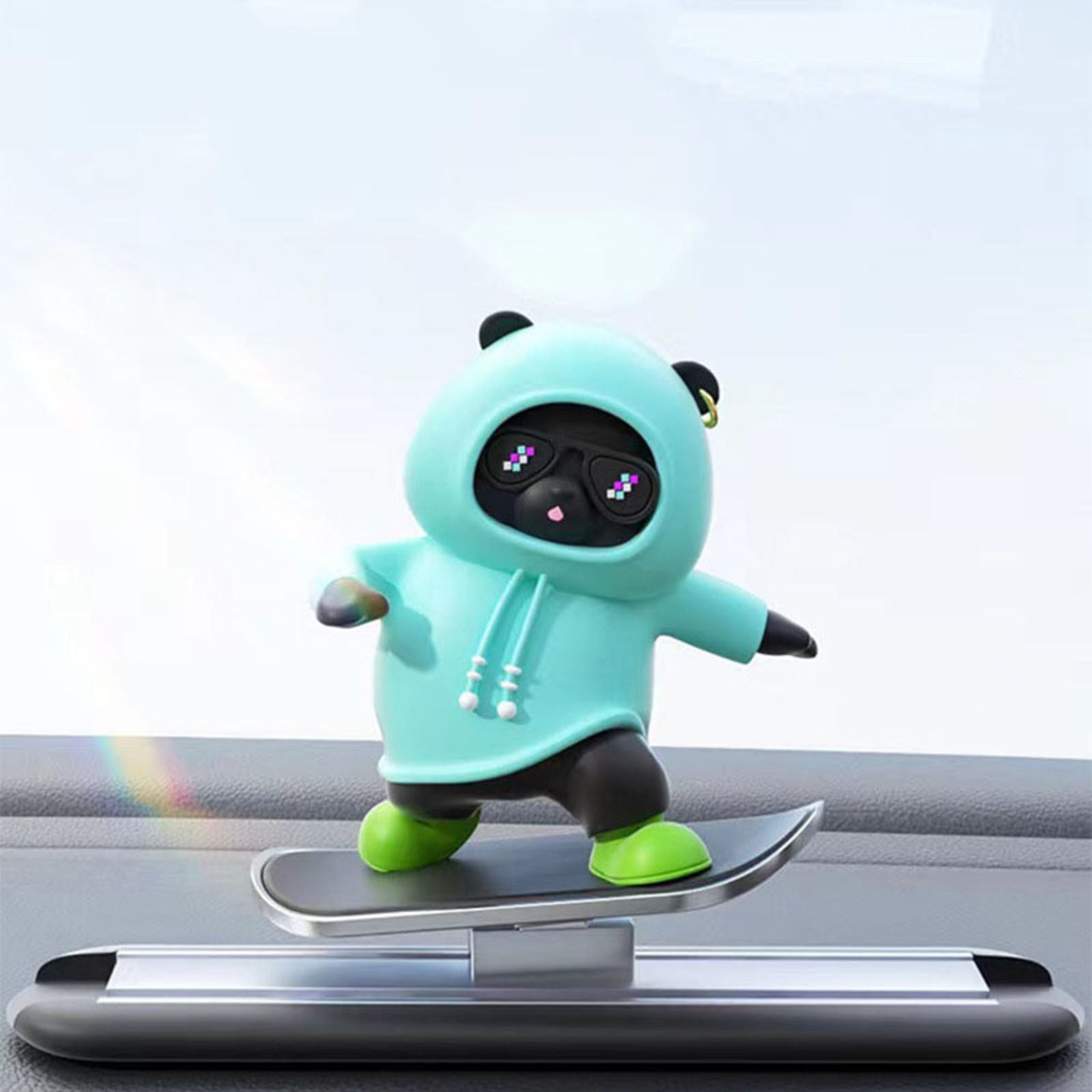 Dashboard Sliding Skateboard Bear Ornaments for Car, Funny Skater Bear ...