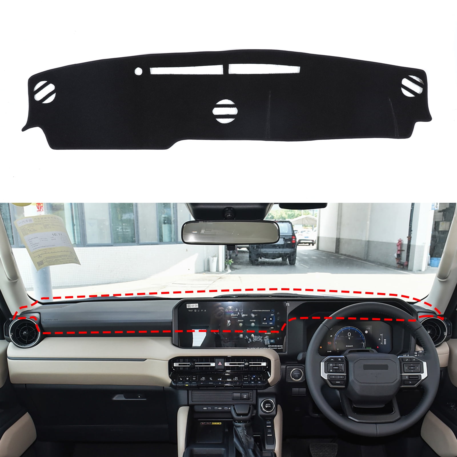 Dashboard Sunscreen Mats for Toyota Prado 2024(right,no HUD version ...