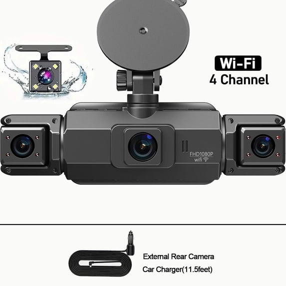Dashcam 4 channels wifi car dvr dashboard cameras for car way back box ...