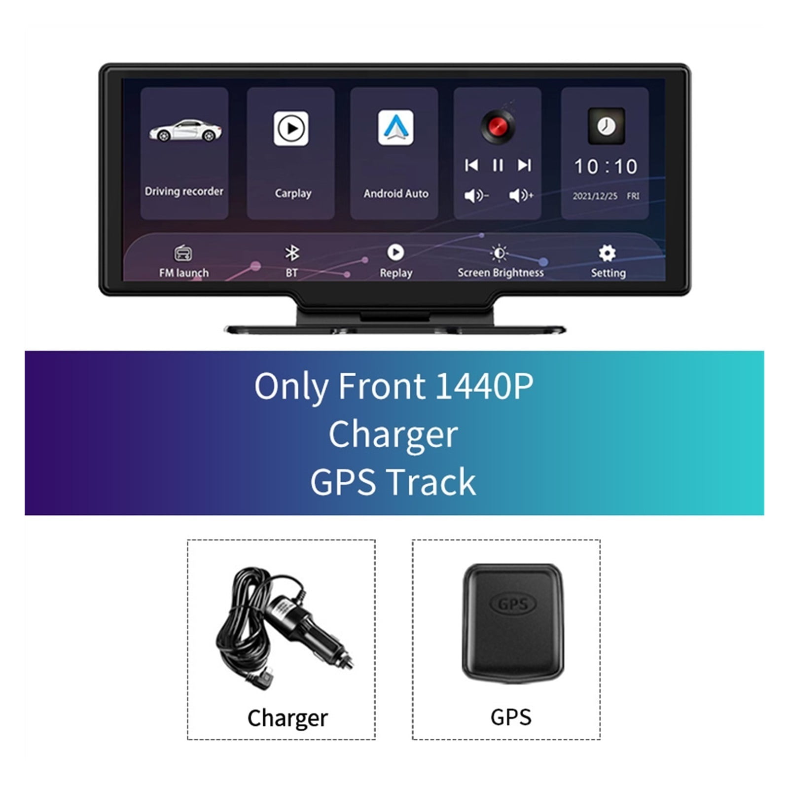 Dashcam Recorder 4K Wireless Carplay & Auto Dashboard Camera Video DVR ...