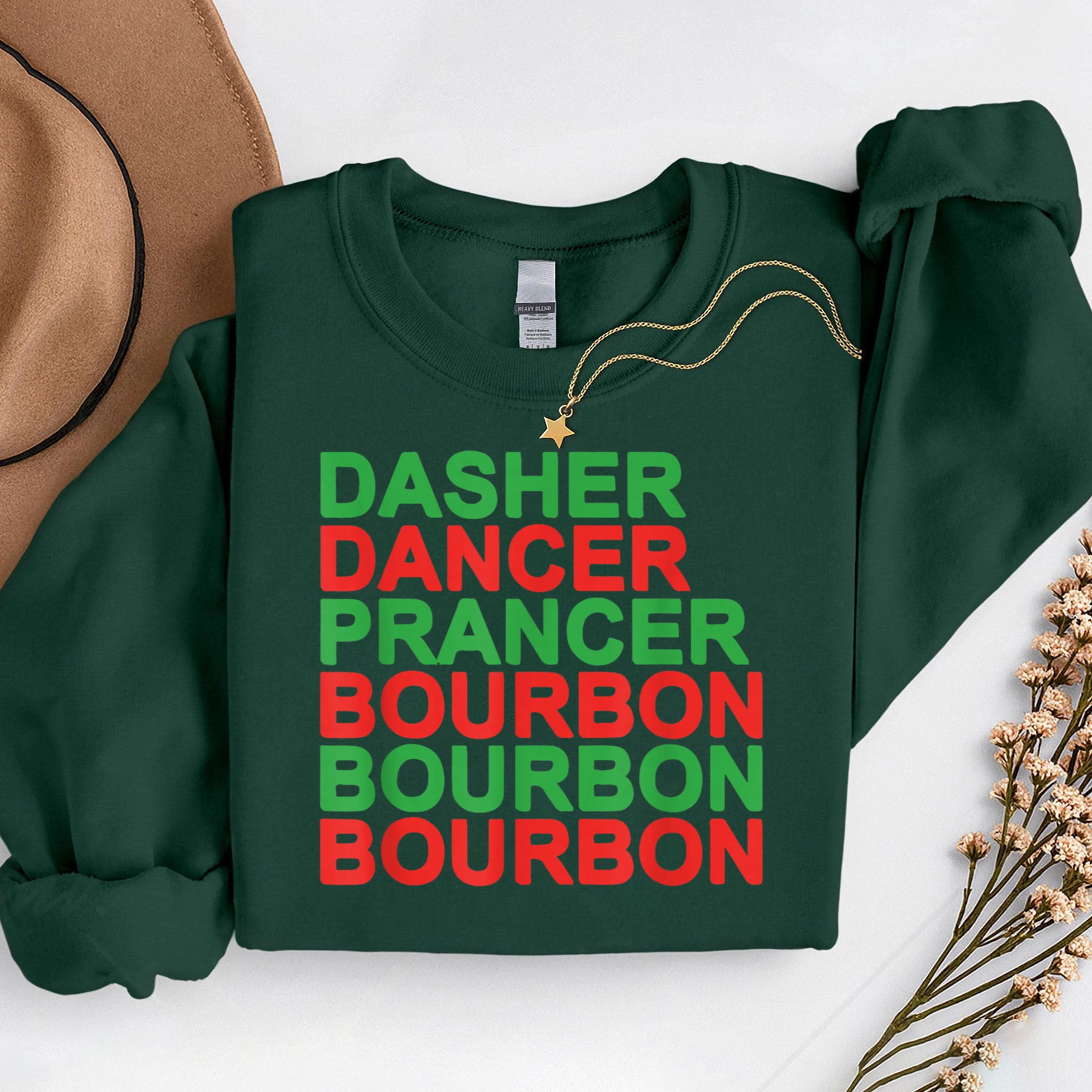 Dasher Dancer Prancer & Bourbon – T-Shirt, Hoodie & Sweatshirt ...