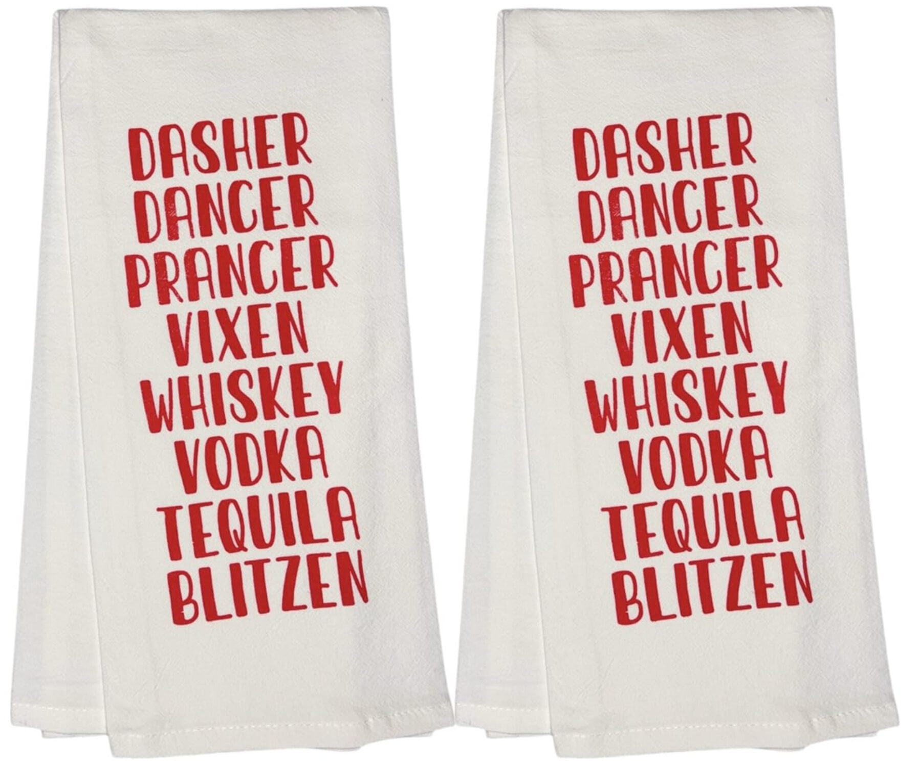 Dasher Dancer Prancer Vixen Whiskey Vodka Tequila Blitzen, Set of 2 ...