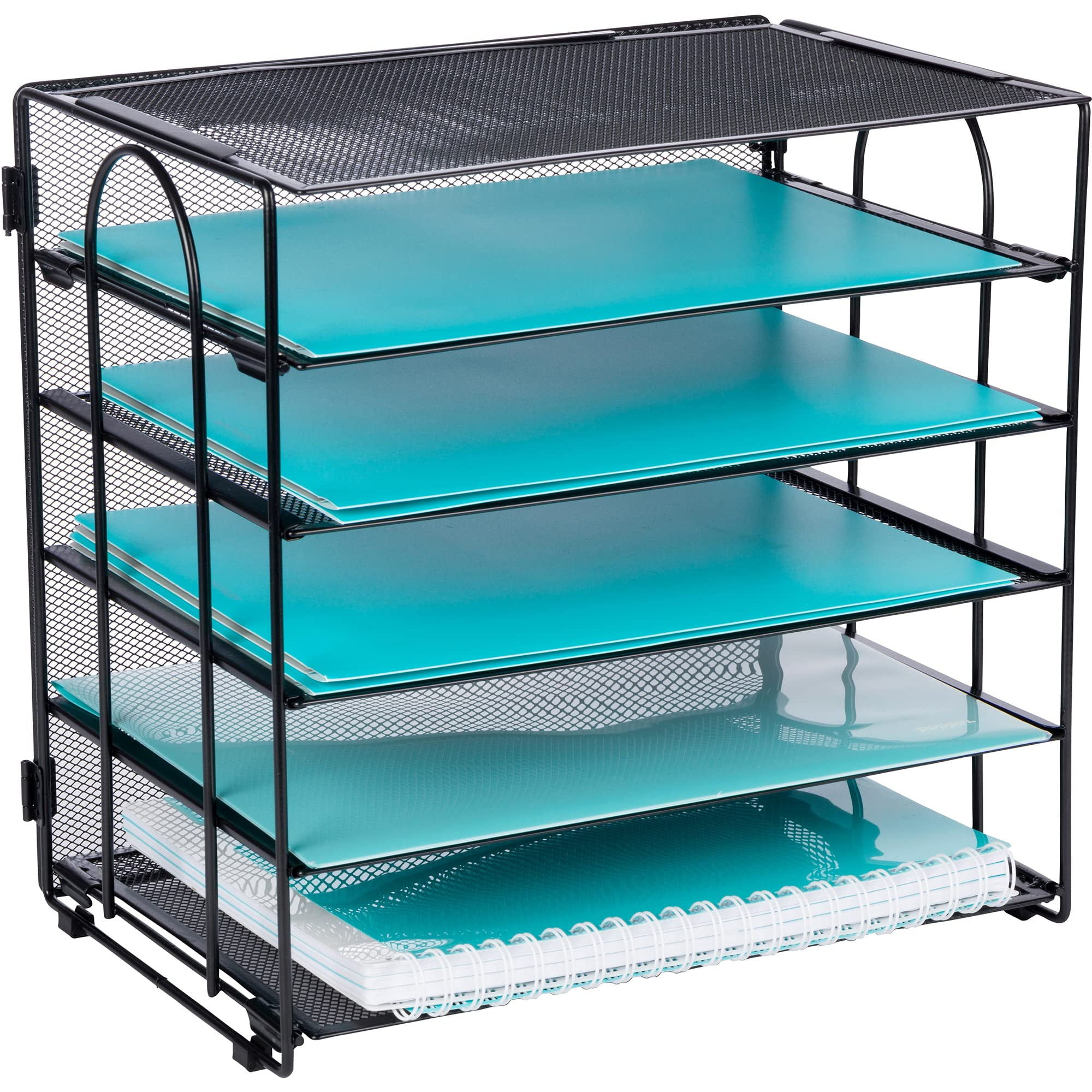 Dasher Products Desk Organizer Tray, Letter Tray in Black Metal Mesh ...