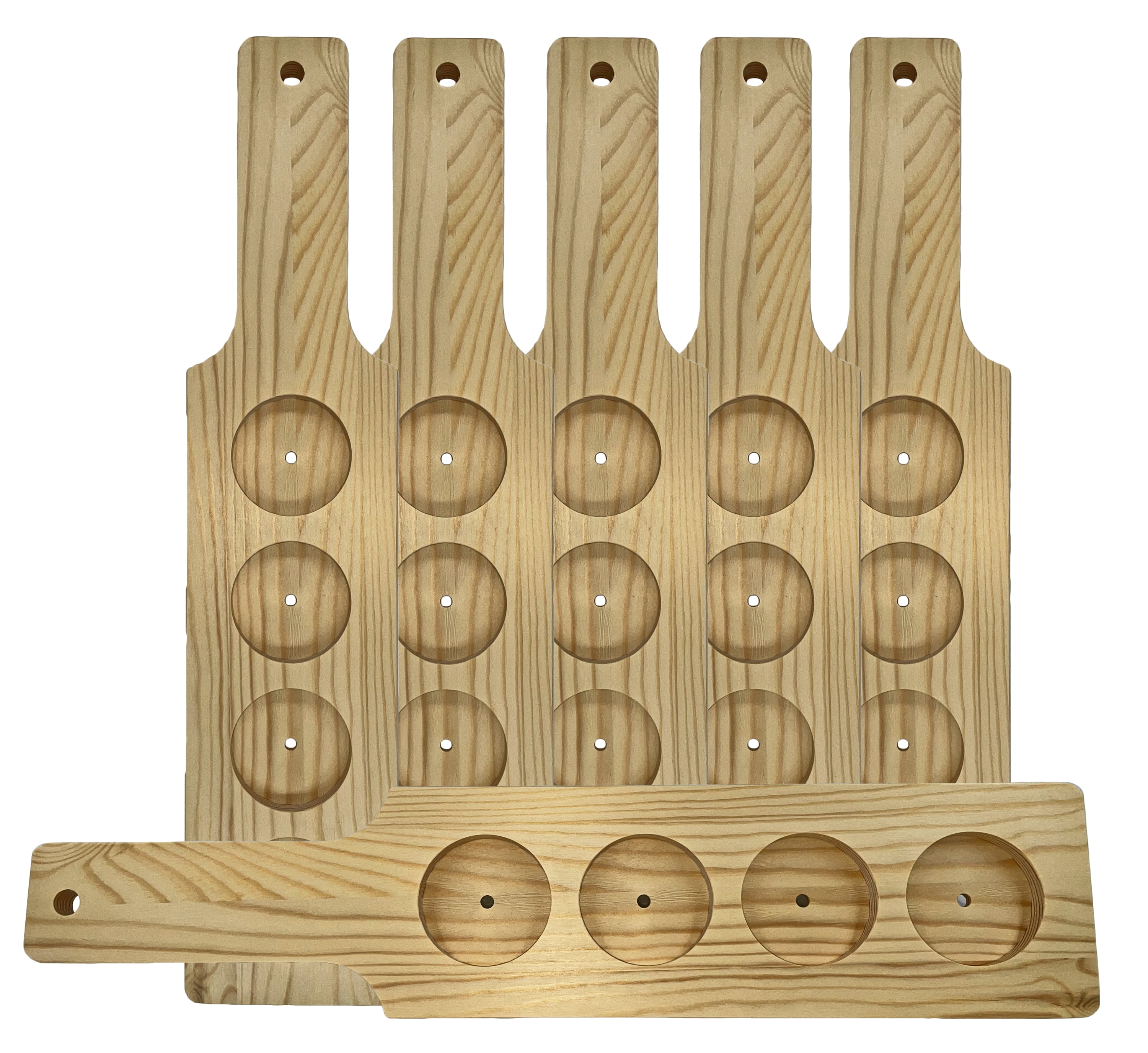 Dasher's Spice & Beans Wood Flight Paddle 18" | 4 Compartment | Wine or ...