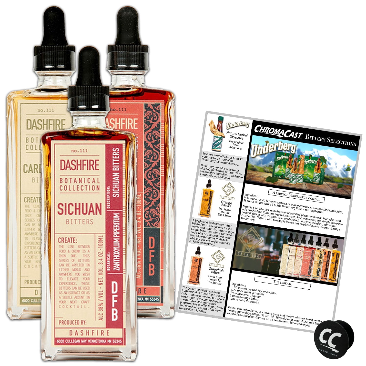 Dashfire Bitters for the Perfect Craft Cocktail, 3pk- Sichuan, Classic ...